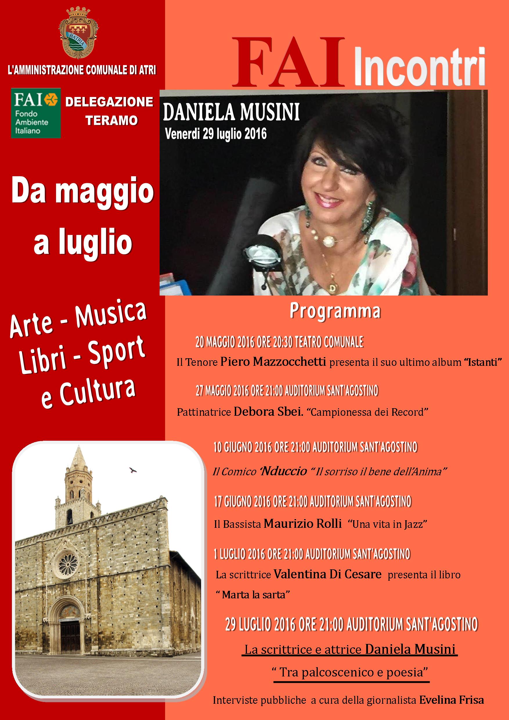 Atri, il Fai incontra l'attrice Daniela Musini - Abruzzo Cityrumors